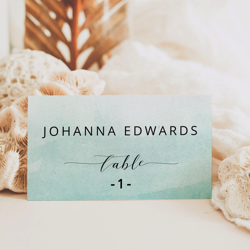 Beach Place Card - Etsy