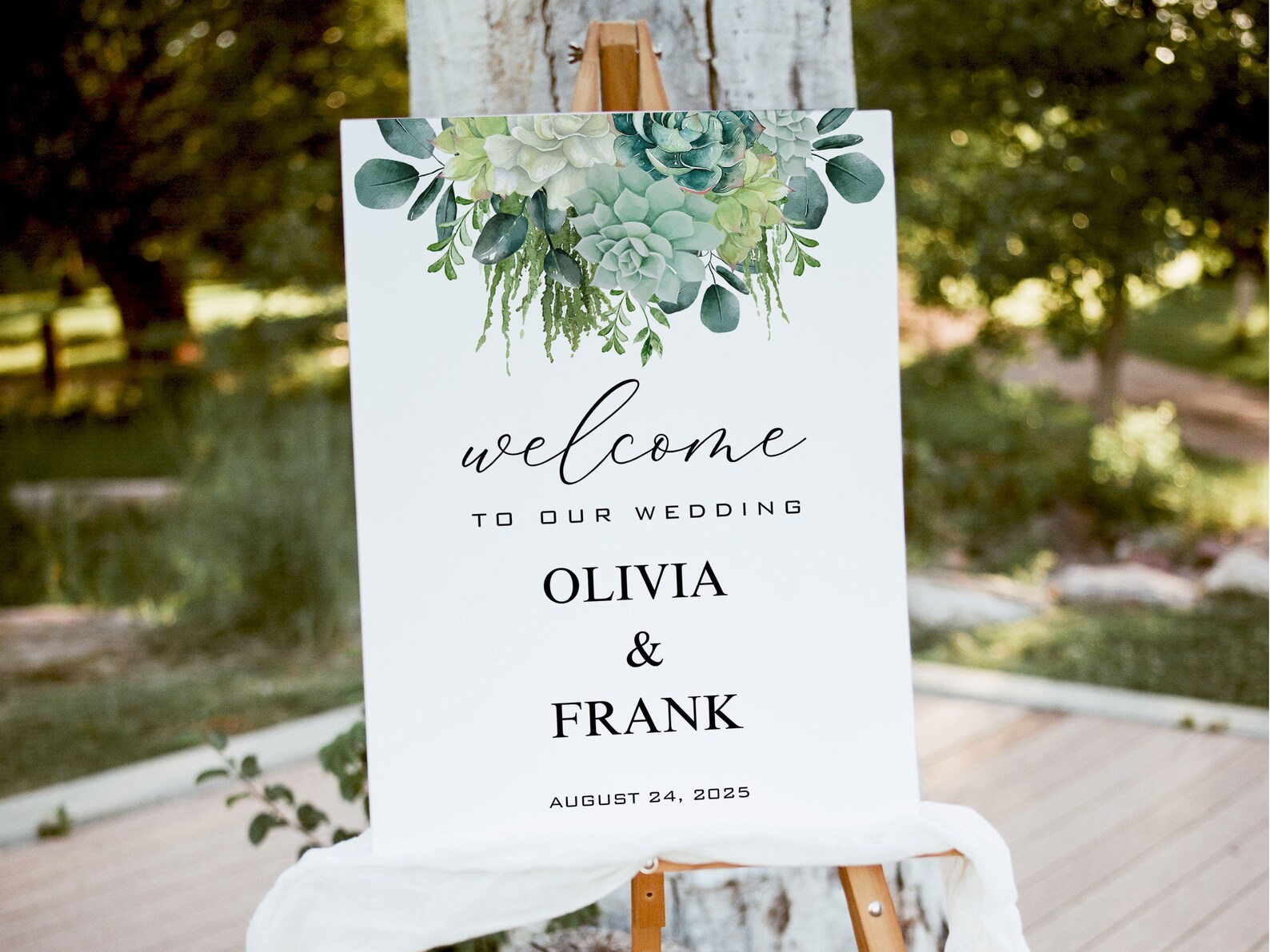 SUCCULENT Wedding Welcome Sign Template Printable Boho | Etsy