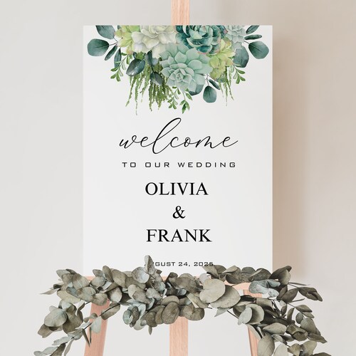 SUCCULENT Custom Sign Template Printable Boho Greenery - Etsy