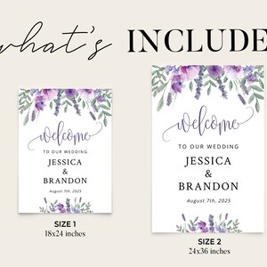 PURPLE | Wedding Welcome Sign, Printable Template, Digital Download - Etsy