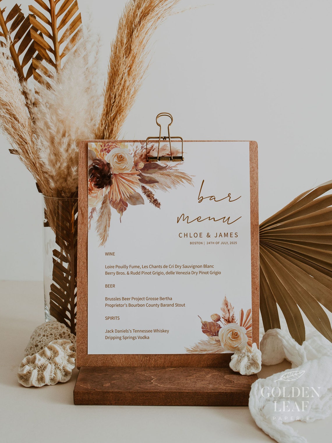 TERRACOTTA Bar Sign Printable Boho Drinks Menu Template - Etsy