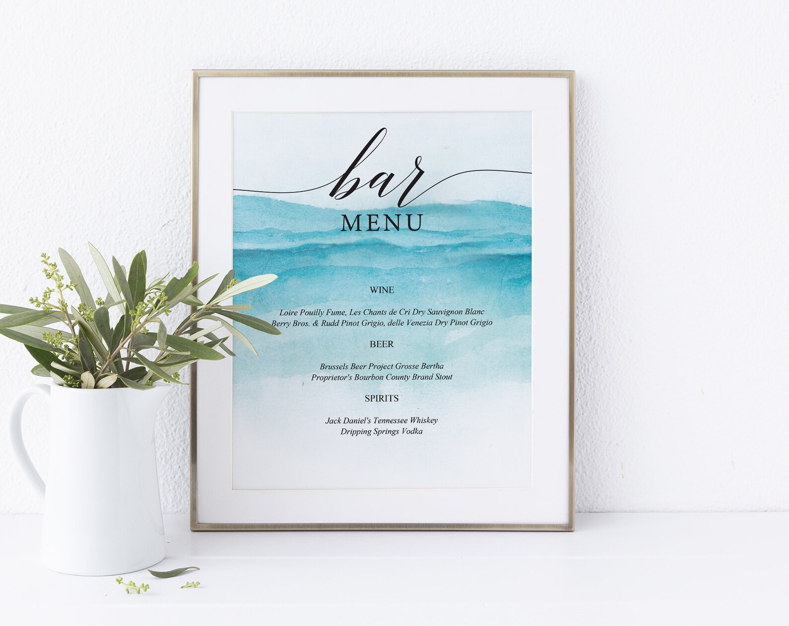 BEACH Bar Sign Printable Drinks Menu Template INSTANT | Etsy