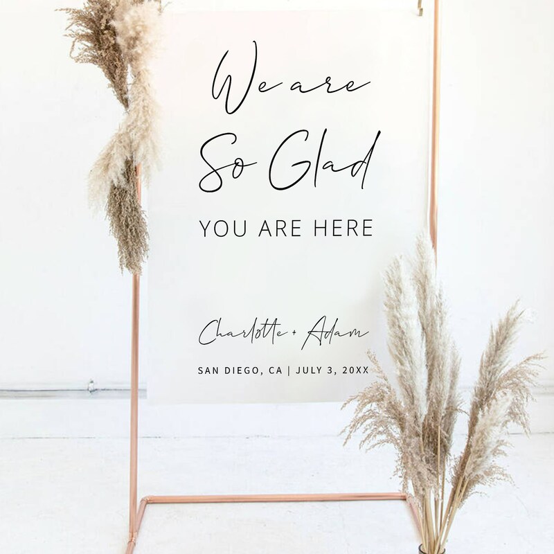 Welcome We Are Glad You Are Here Sign - Etsy