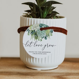 SUCCULENT | Favor Tags Template, Printable, Boho Greenery, Digital ...