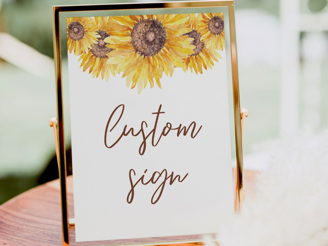 SUNFLOWER | Custom Wedding Sign Template, Editable Printable, Digital ...