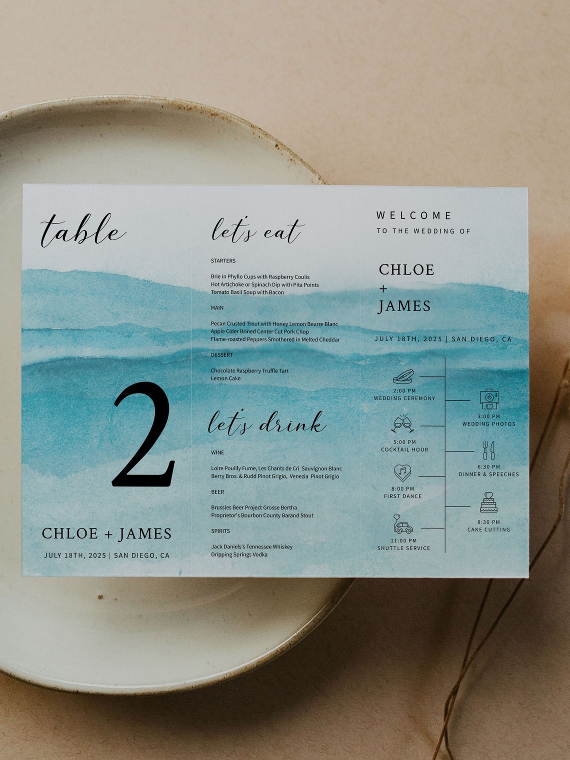 BEACH Wedding Table Numbers Printable Template Ocean - Etsy