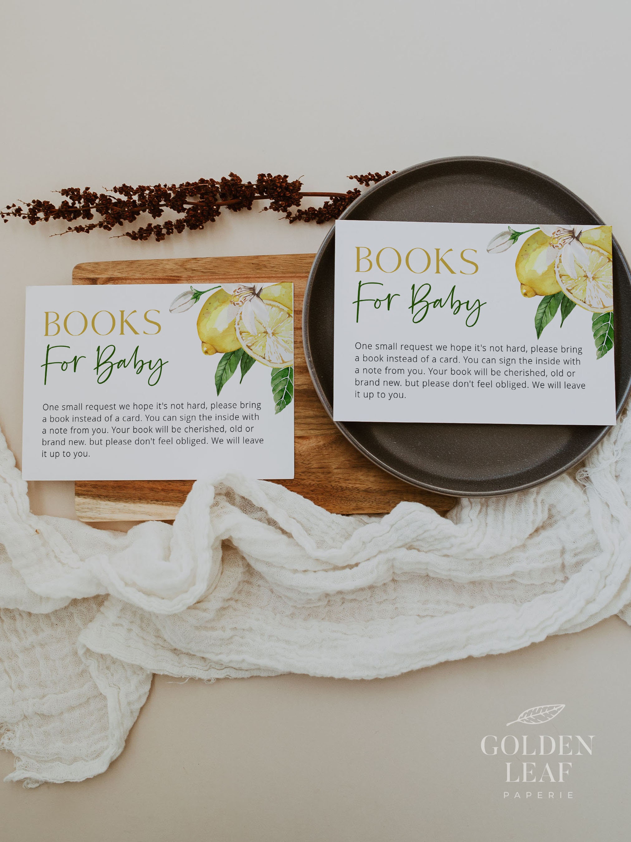 LEMON | Books for Baby Insert, Printable Template, Baby Shower ...