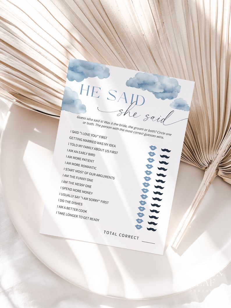 ON CLOUD NINE | Bridal Shower Games Bundle, Printable Editable ...