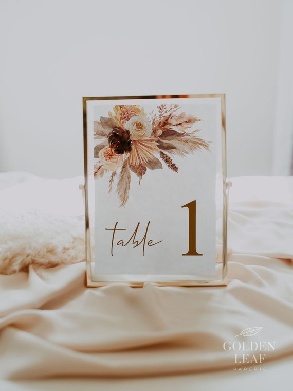 TERRACOTTA Table Numbers Printable Template Boho Table - Etsy