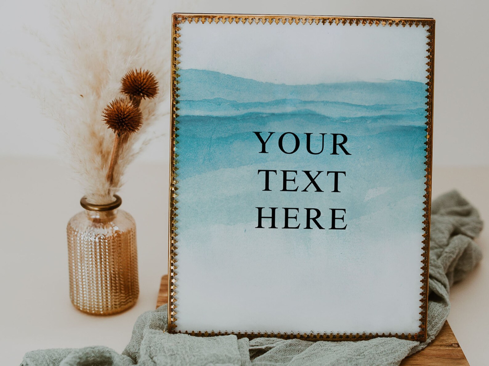 BEACH Custom Sign Printable Template Blue Ocean Signs - Etsy