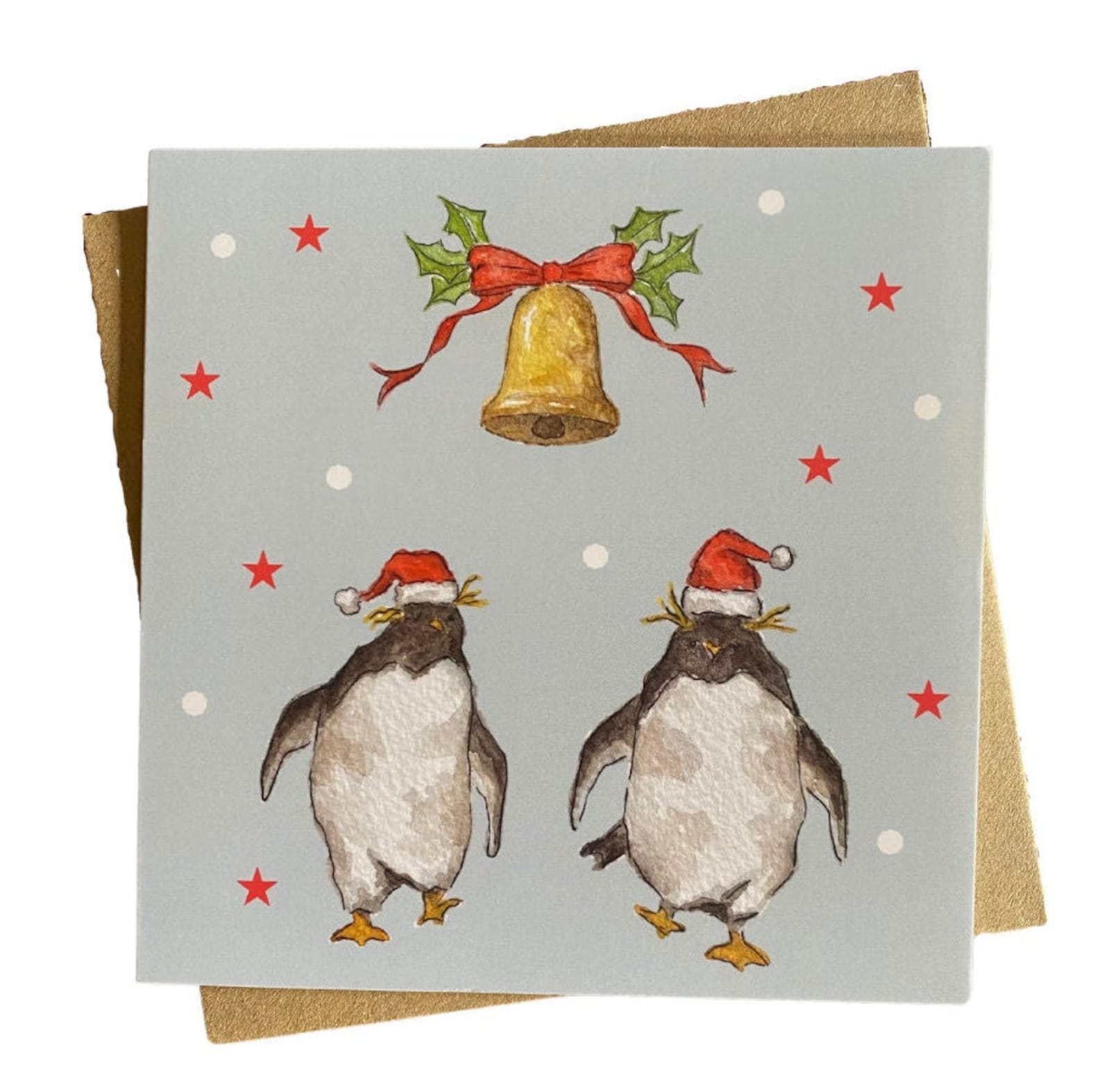 Pack of 5 jingle Bell Christmas Cards - Etsy