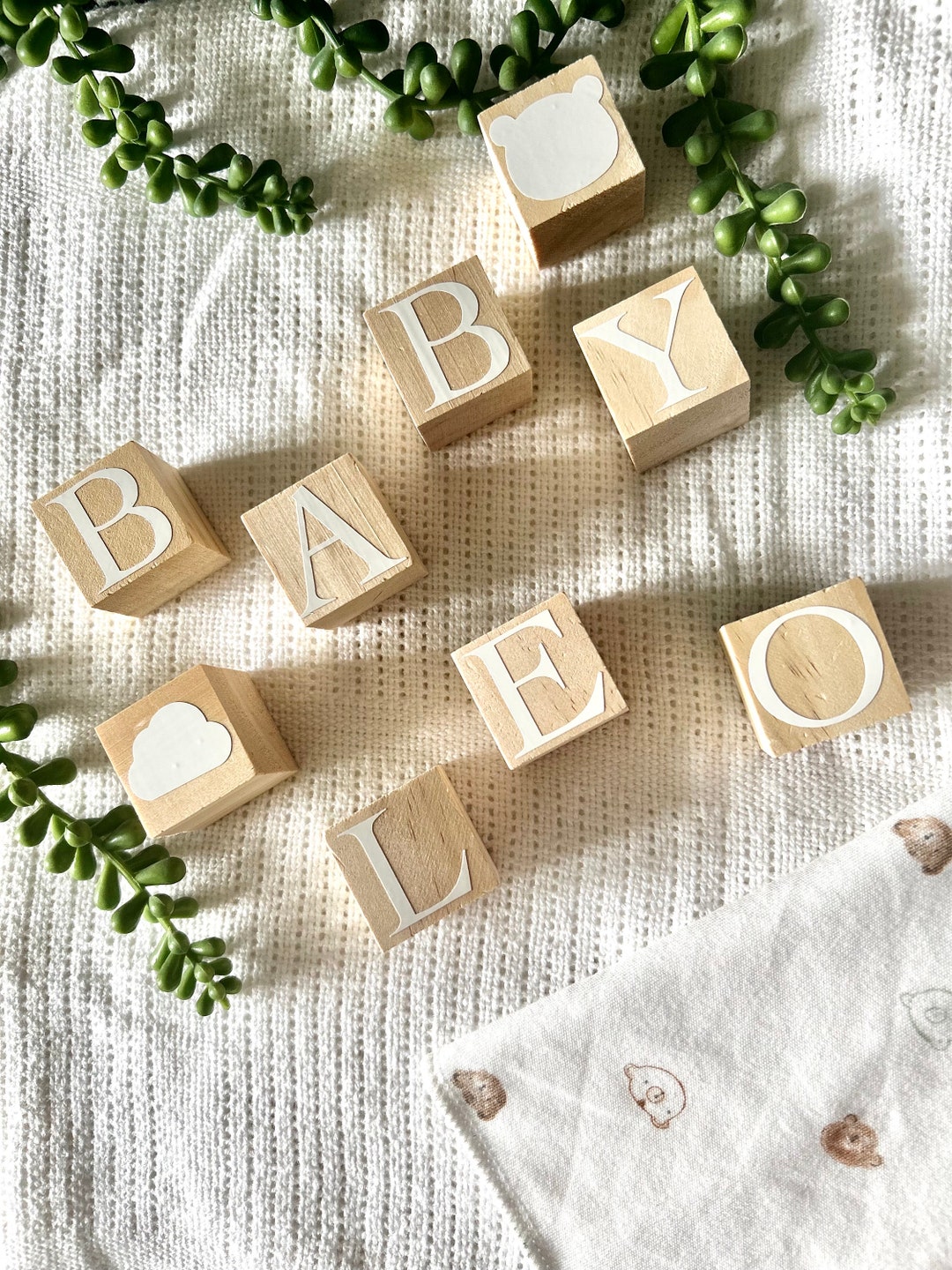 Personalised Baby Blocks Wooden Block Nursery Decor Photo Prop Baby ...