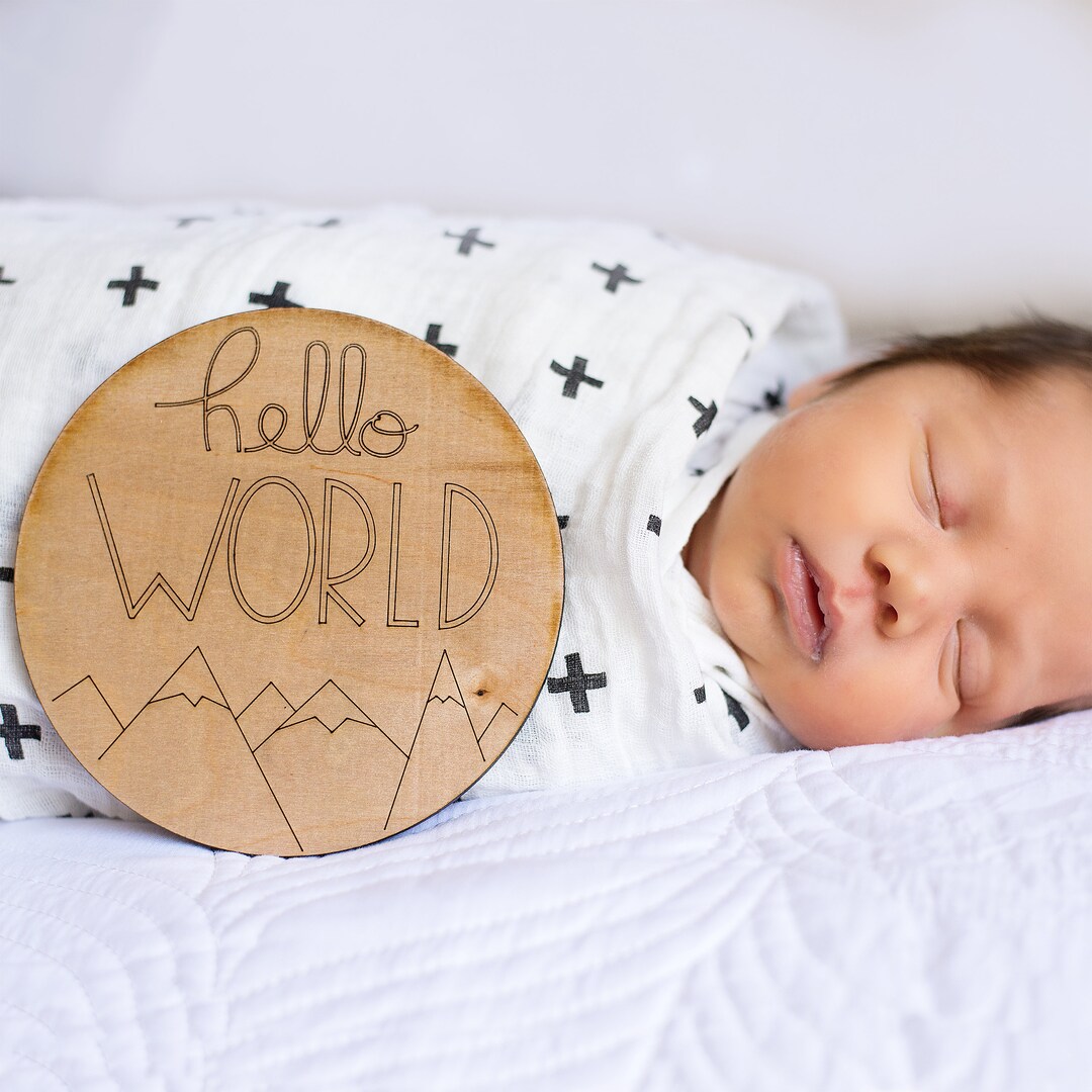 Newborn Sign Wood Baby Sign Round Sign Newborn - Etsy.de