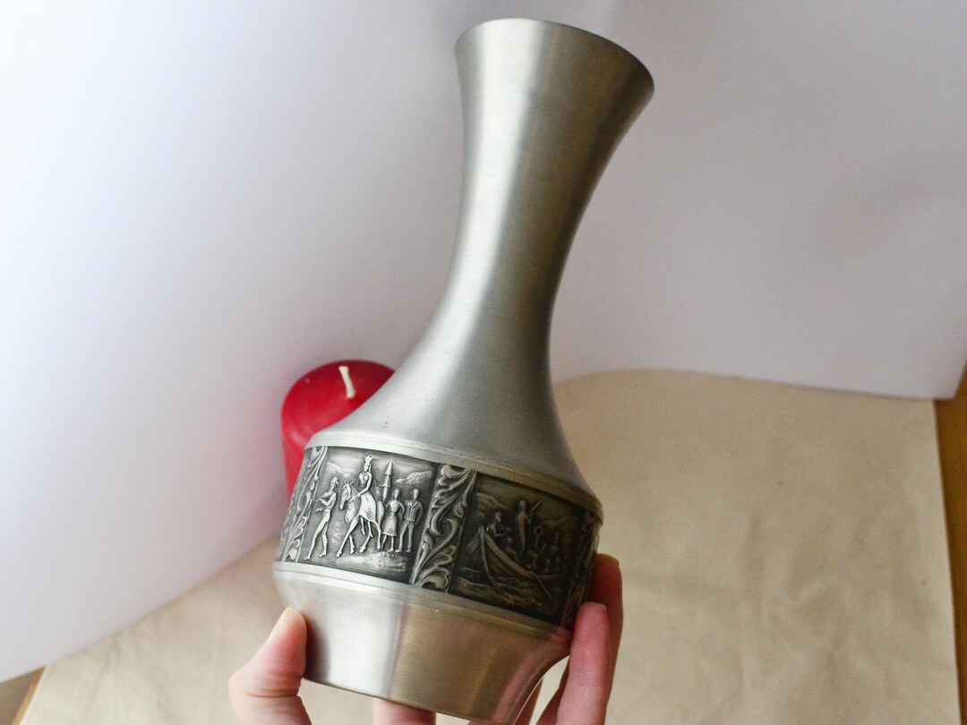 Pewter Vase Vintage Pewter Vases Viking Decor Viking Ornament Viking ...