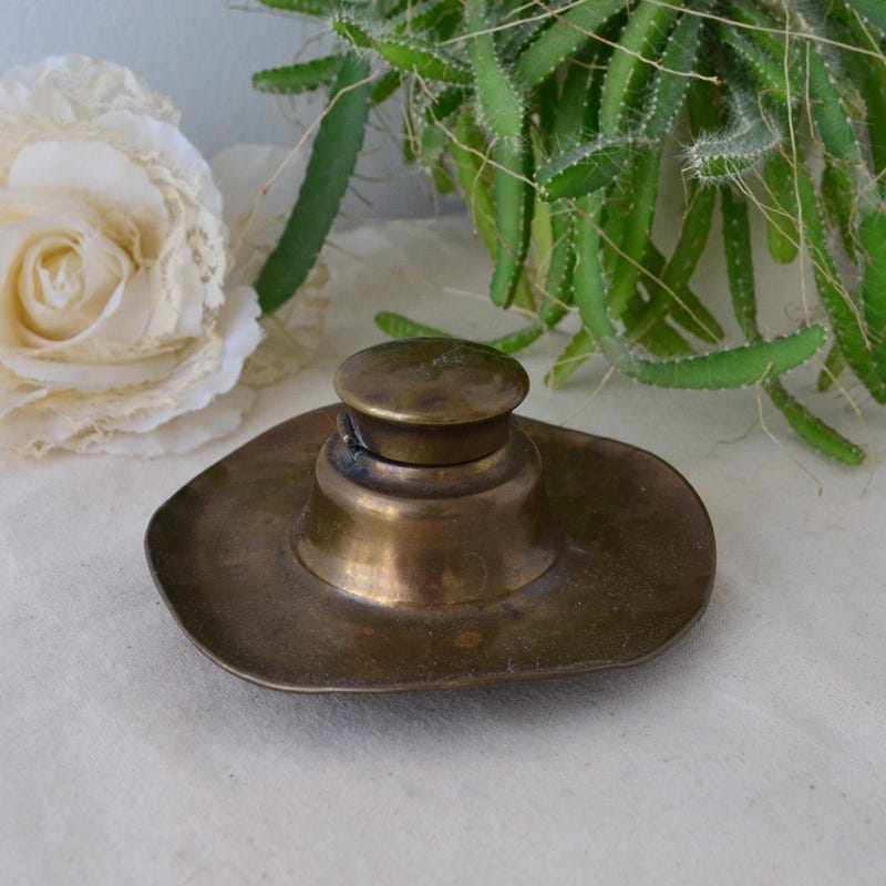 Old Glass Inkwell - Etsy