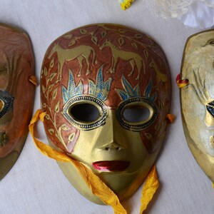Brass Mask Set Vintage Gift for Actor Shakespeare Mask Theatre Symbol ...