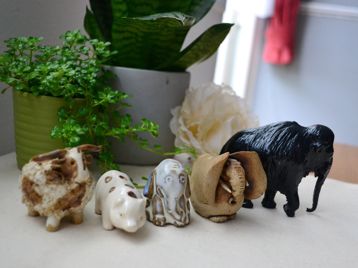 Ceramic Animals Porcelain Pig Ceramic Elephant Ornament Mammoth ...