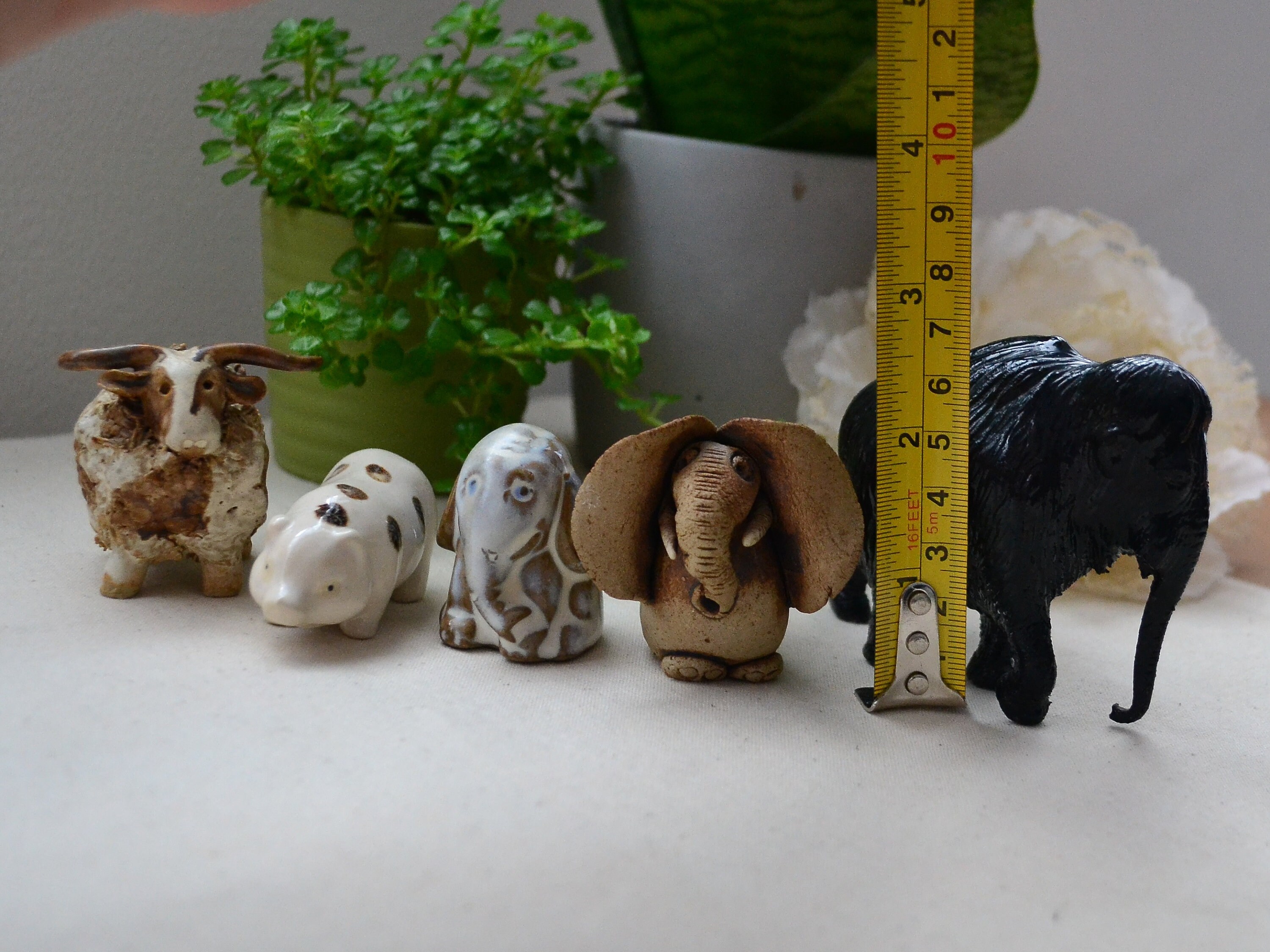 Ceramic Animals Porcelain Pig Ceramic Elephant Ornament - Etsy UK