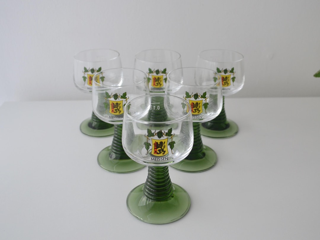 Set of 6 Vintage German City Souvenir Roemer Wine Glasses | Rhine ...