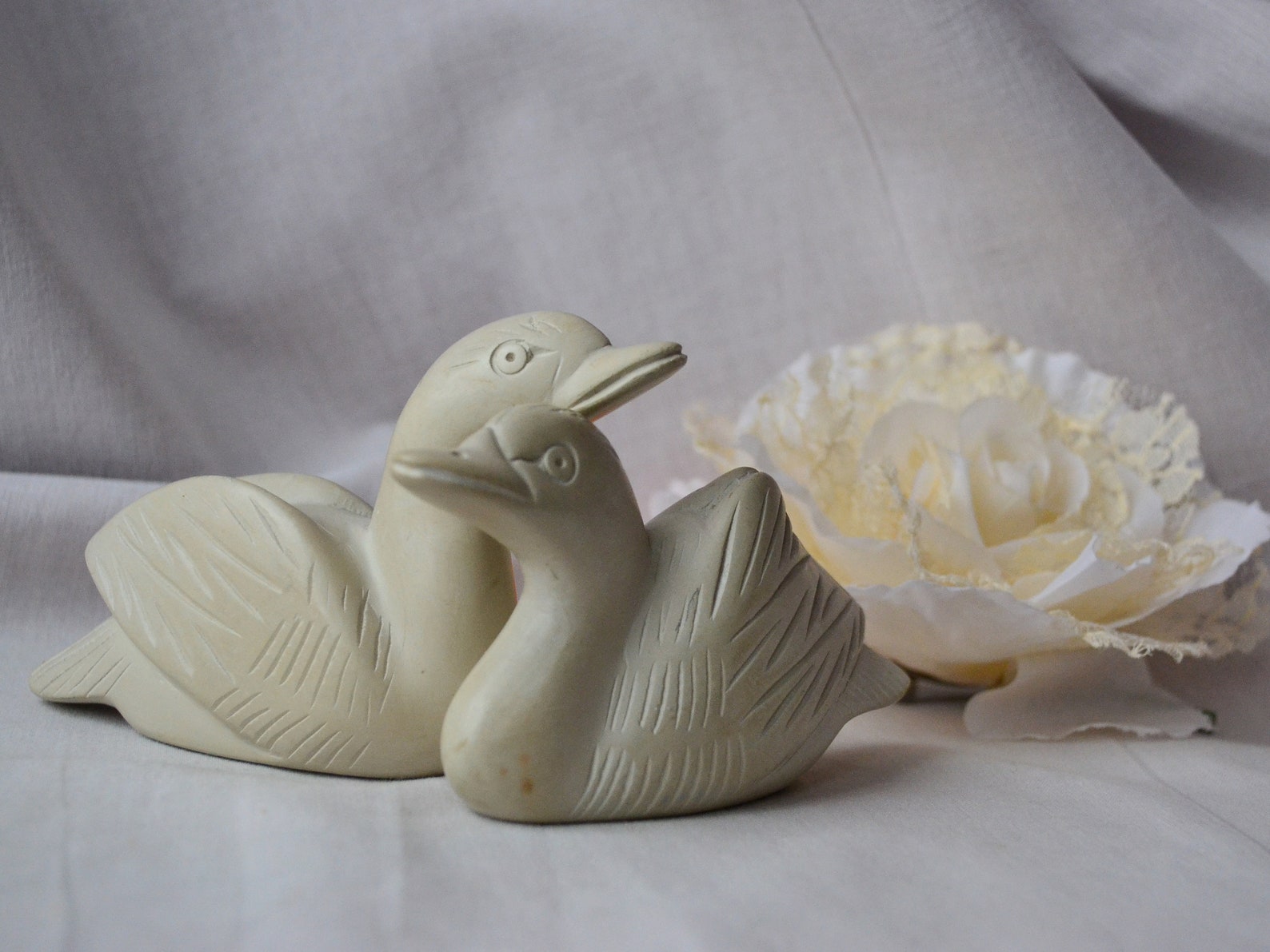 Vintage Soapstone Carved Swans Pair Hand Carved Swans Soap | Etsy