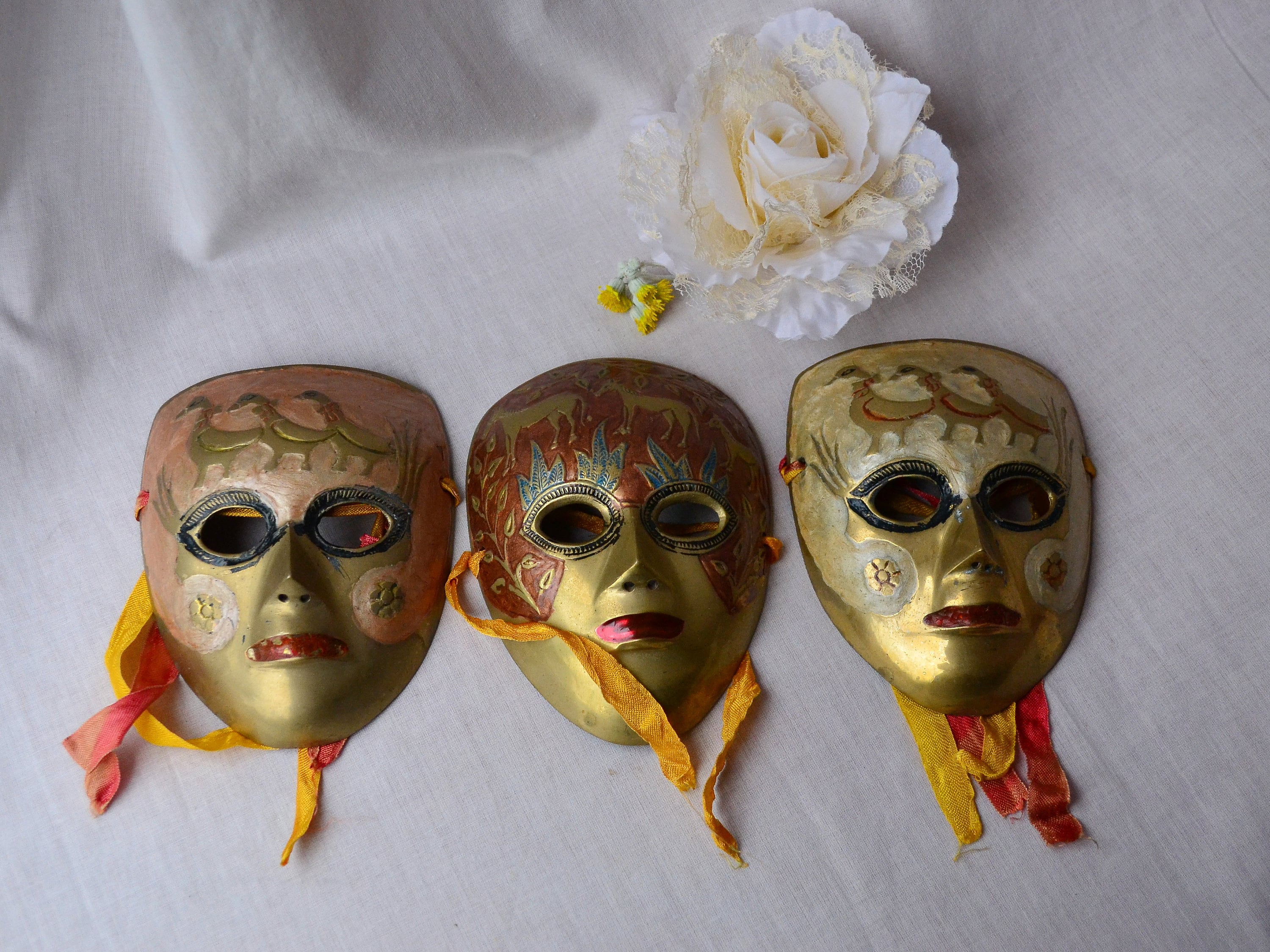 Brass Mask Set Vintage Gift for Actor Shakespeare Mask Theatre | Etsy