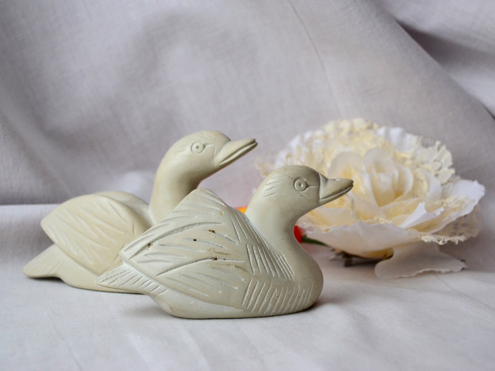 Vintage Soapstone Carved Swans Pair Hand Carved Swans Soap | Etsy