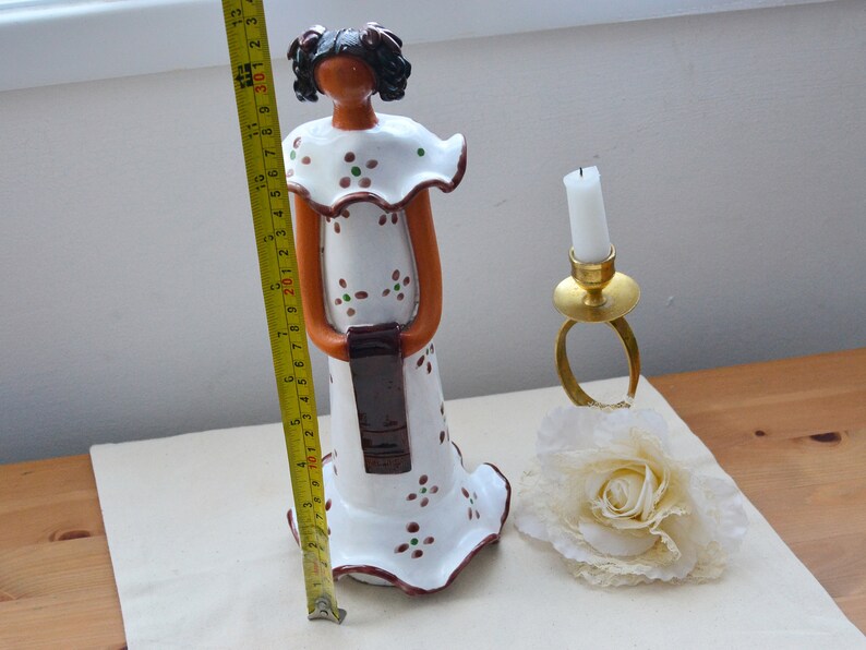 Ceramic Woman Figurine Vintage Pottery Woman Decorative Ceramic Woman ...