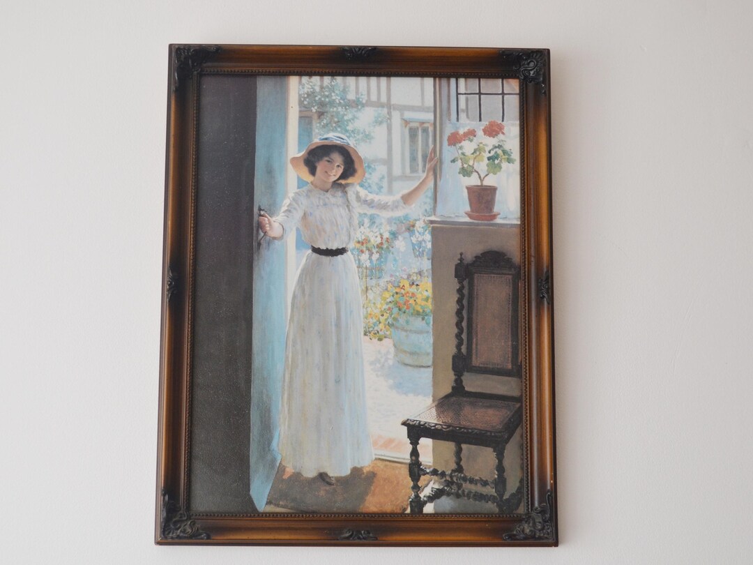 Vintage 1970s William Henry Margetson Print by the Cottage Door ...