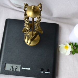 Vintage Mini Brass Kitchen Tools on Stand Set of 4 Brass Fork Brass ...