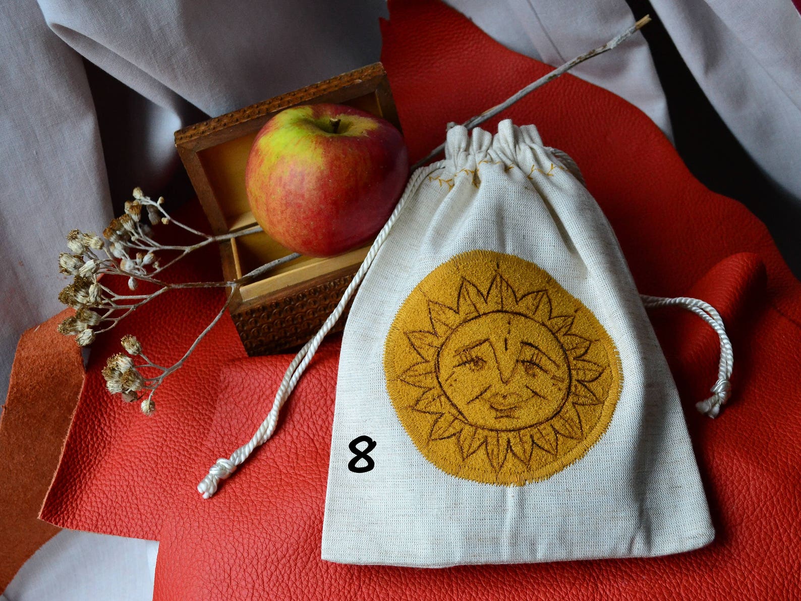 Tarot Bag Moon Tarot Purse Sun Tarot Runes Sun Bag Tarot Pouch - Etsy