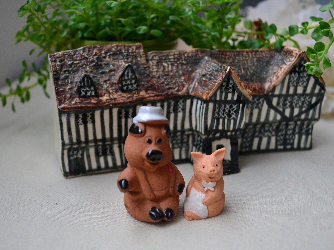 Pair Pigs Ceramic Pig Cake Topper Ceramic Piglet Pink Pig Ornament Pigs ...