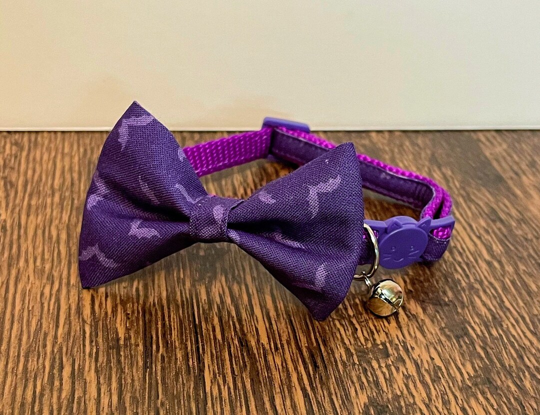 Halloween Cat Collar With Bow Tie freakin Bats Purple / Breakaway Cat ...
