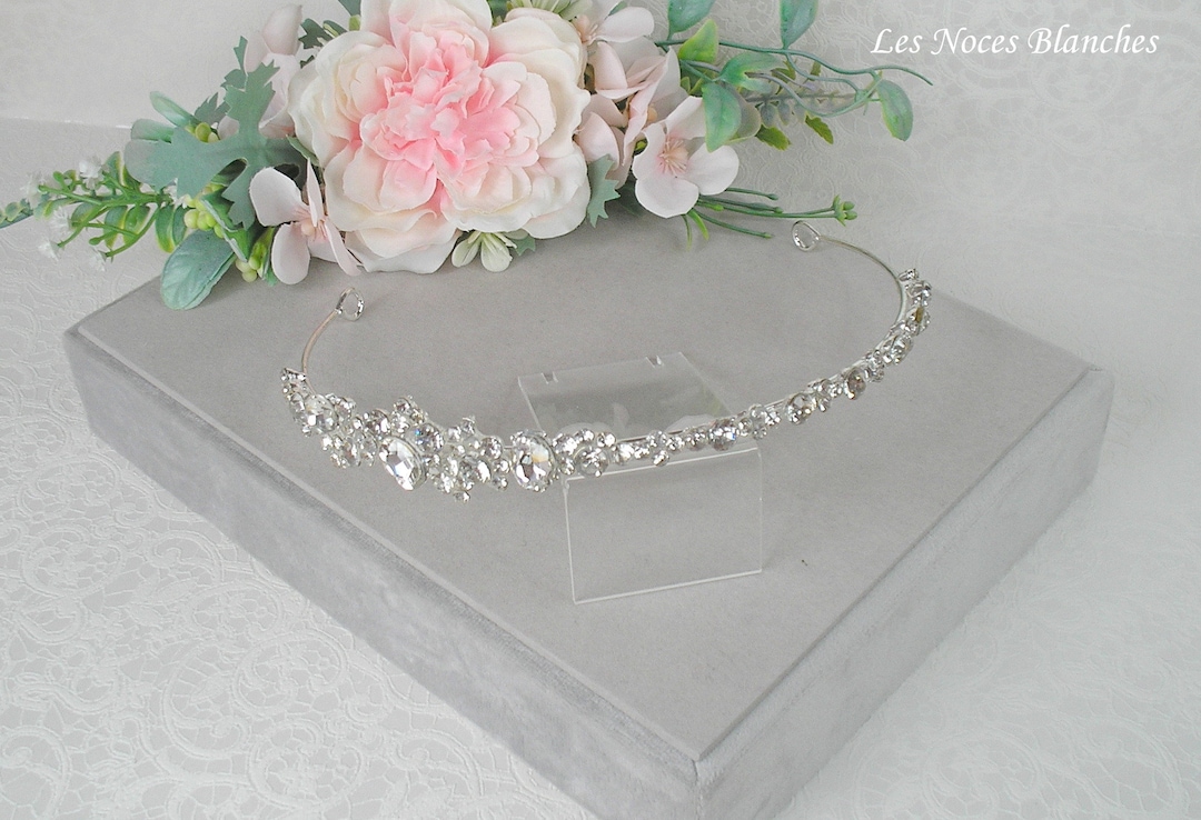 Silver Bridal Crown Tiara With Crystal Rhinestones Ref D119 - Etsy