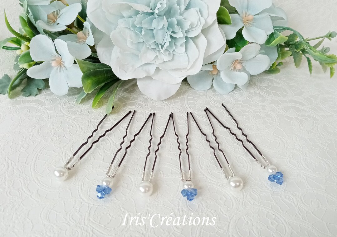 Pick Chignon Pearls Renaissance White and Crystal Blue Lot of 6 - Etsy