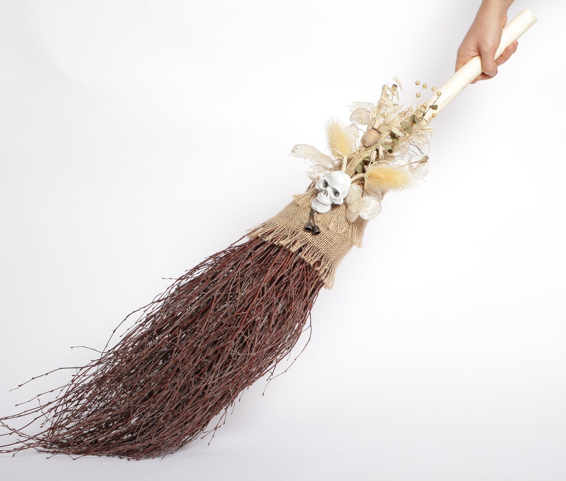 Altar Witch Broom With Skull, Natural Witch Broom, Kids Broom ...
