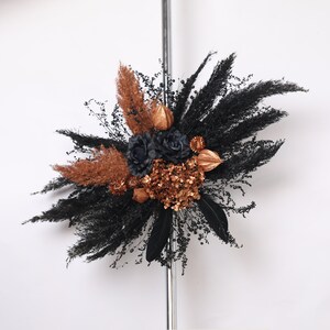 Black Brown Bronze Wildflower Bouquet, Gothic Wedding Bouquet With ...