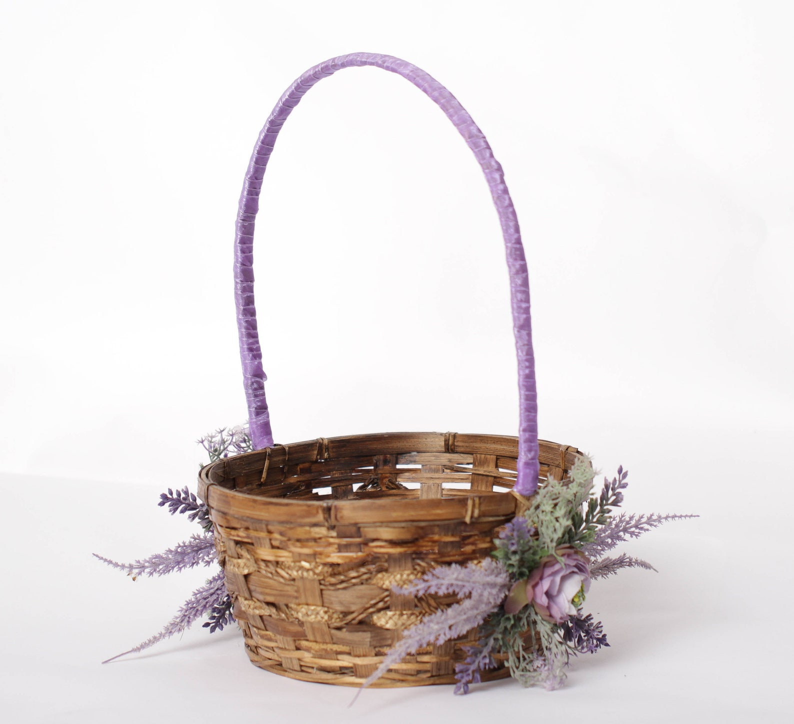 Purple Wedding Basket Purple Easter Basket Flower Girl - Etsy