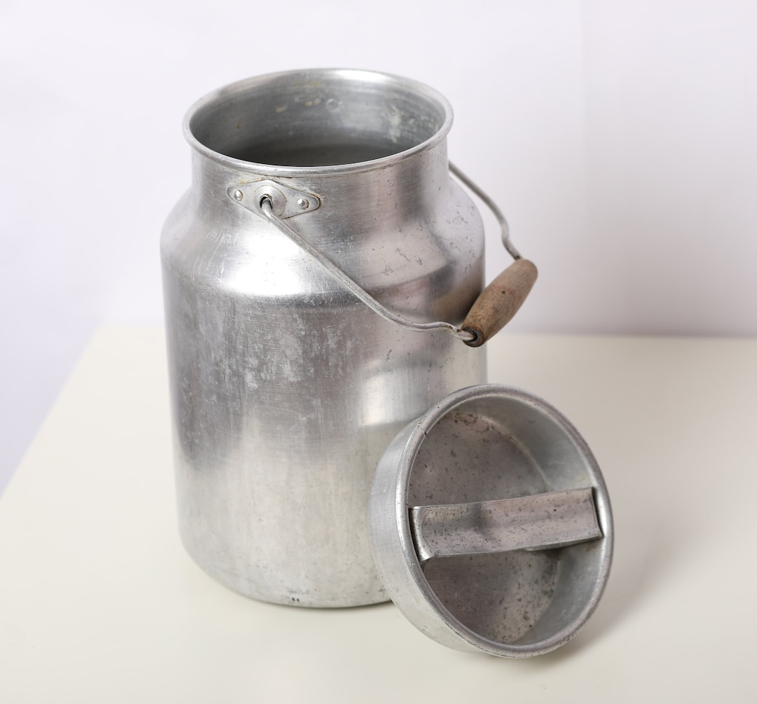 Large Soviet Aluminum Milk Can With Lid Vintage Kitchen Farmhouse Decor ...