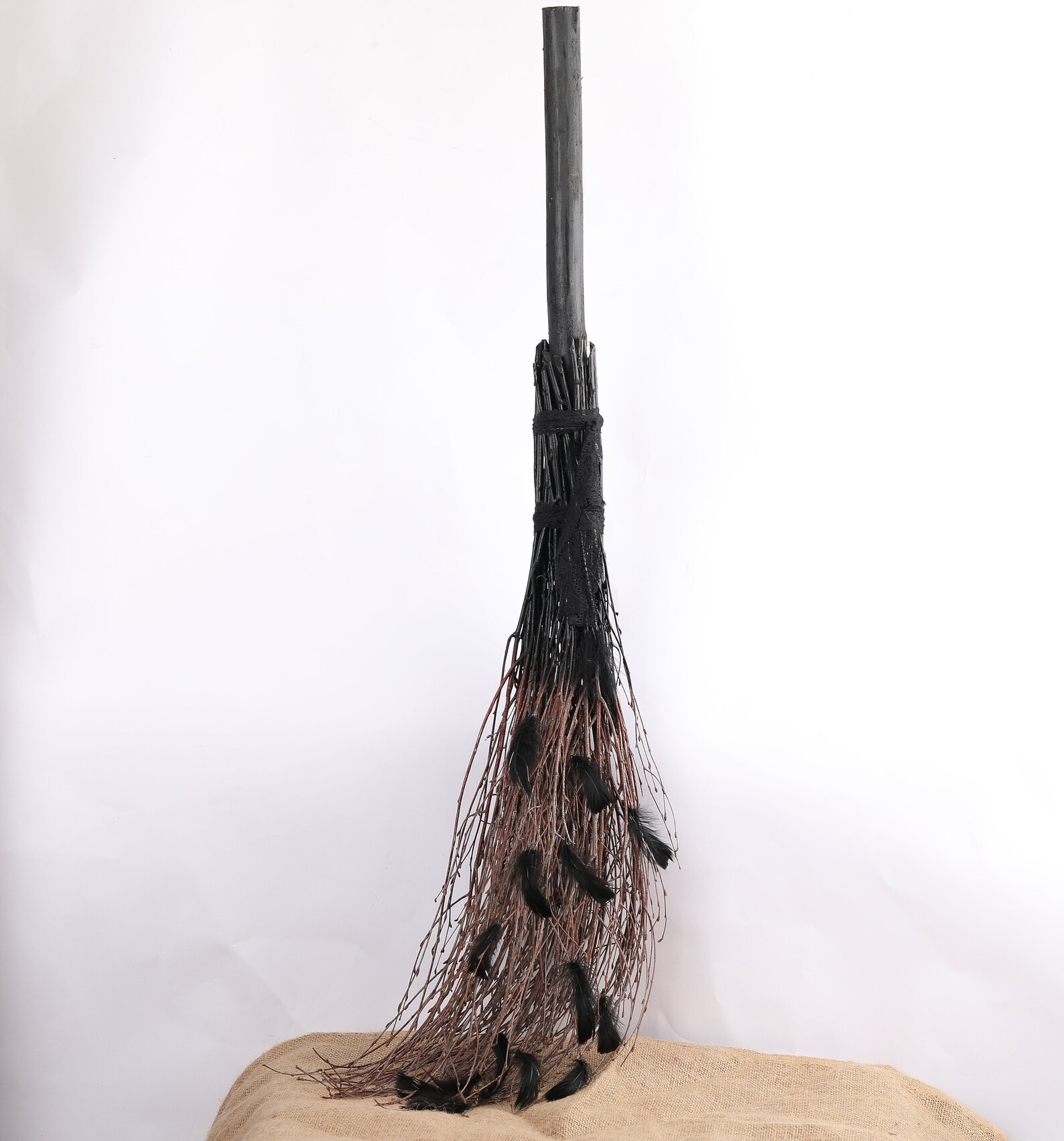 Witch Broom With Feathers Wizard Broom Jumping Broom Magic - Etsy