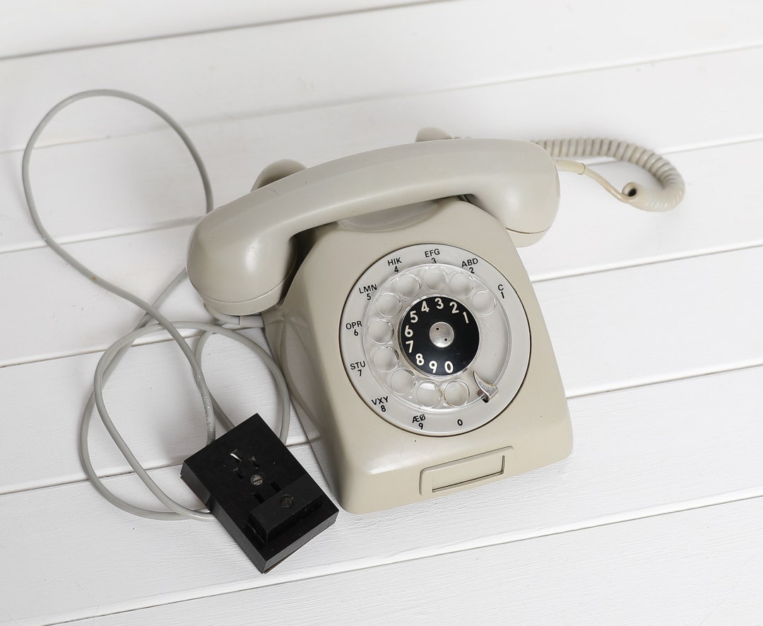 Vintage Rotary Telephone Gray Black Telephone Telephone Retro Old ...