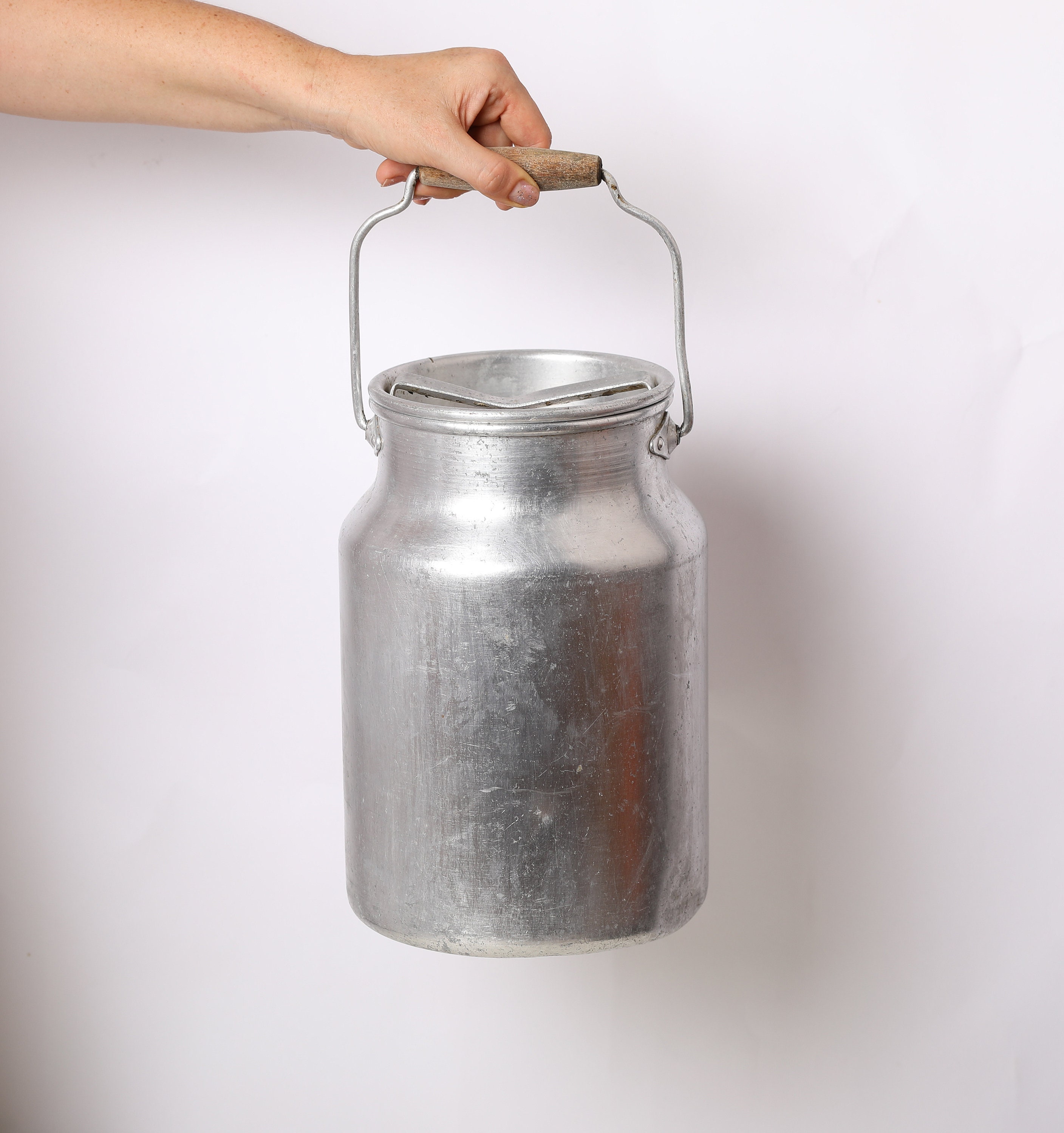 Large Soviet Aluminum Milk Can With Lid Vintage Kitchen Farmhouse Decor ...