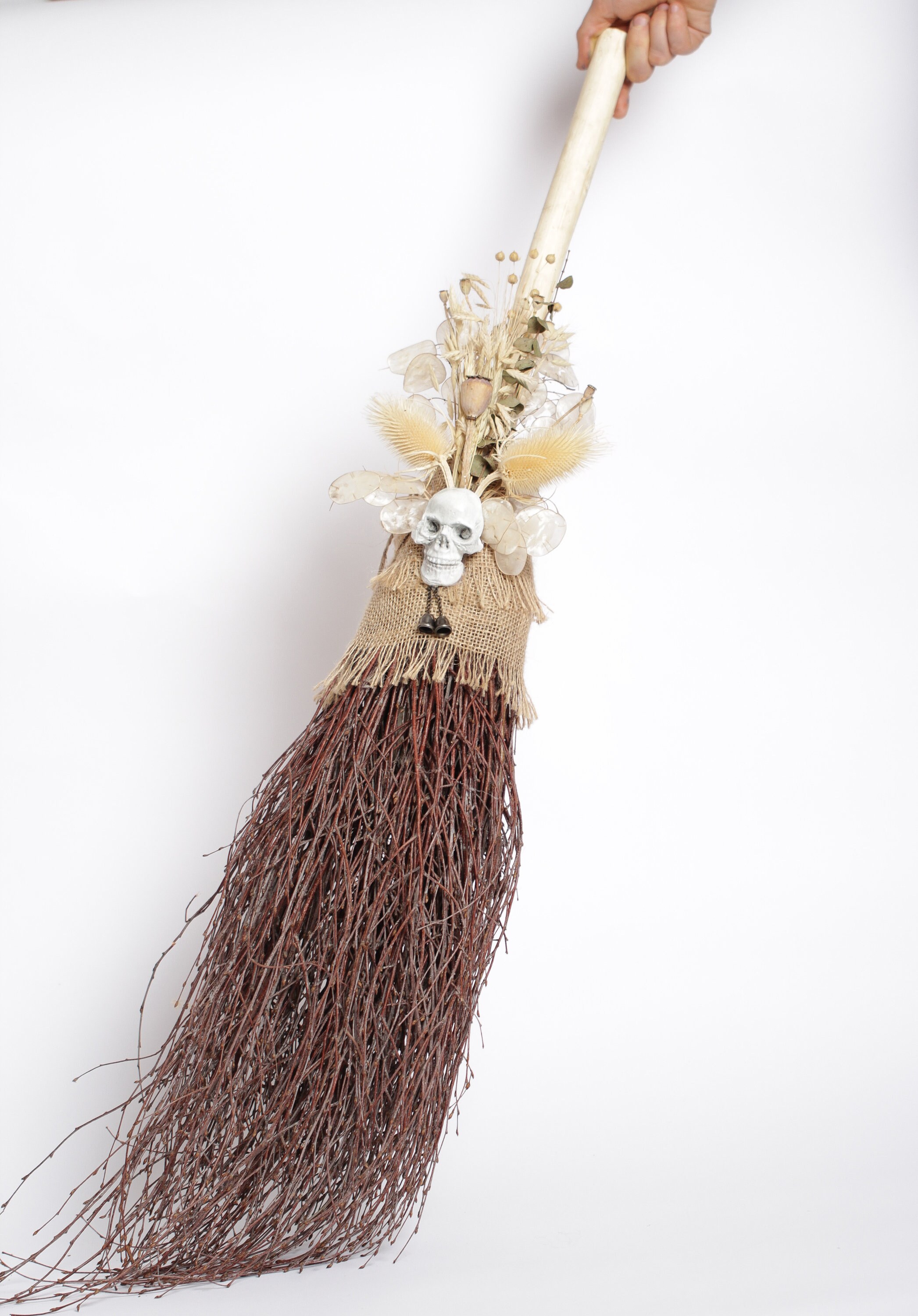 Altar Witch Broom With Skull, Natural Witch Broom, Kids Broom ...