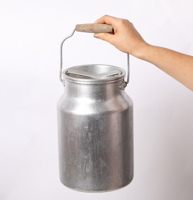 Large Soviet Aluminum Milk Can With Lid Vintage Kitchen Farmhouse Decor ...