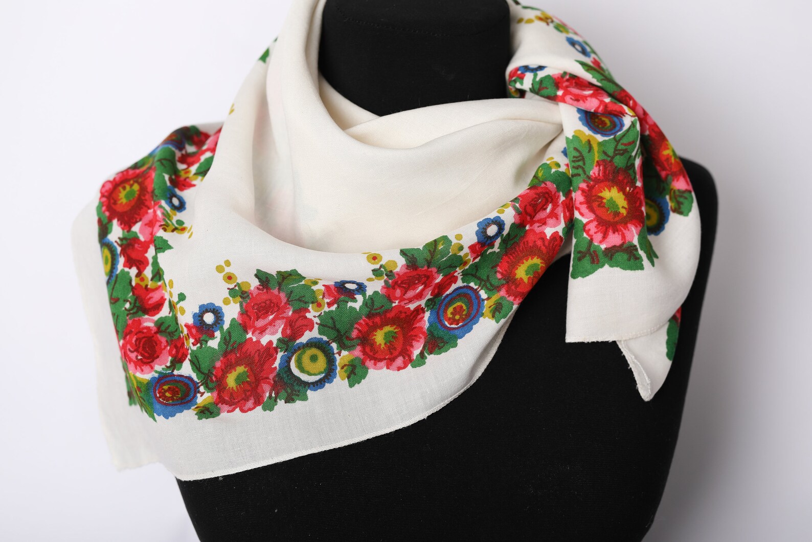 SALE ! Vintage Shawl Soviet Shawl Wool Floral Scarf Vintage Shawl Women ...