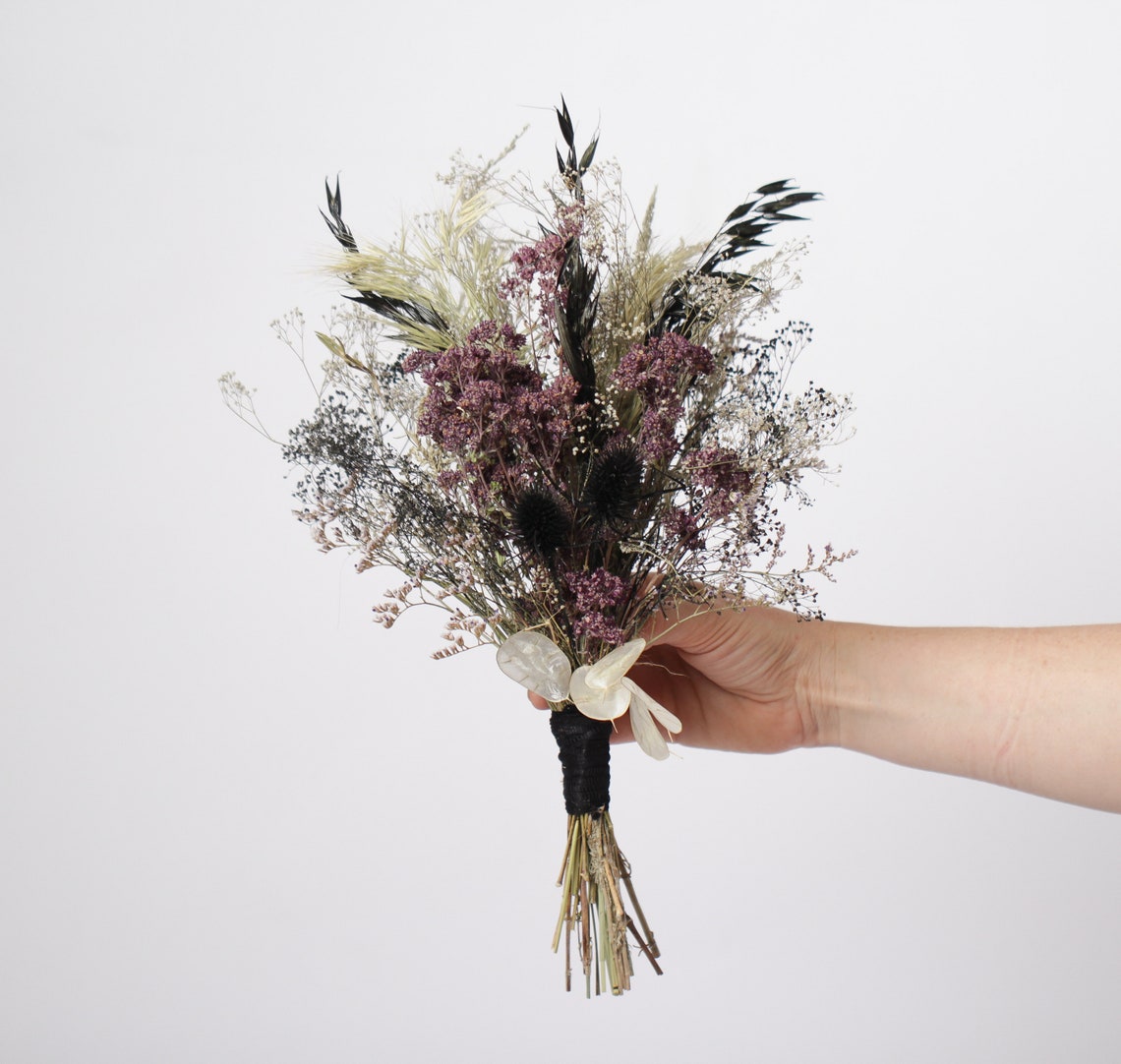 Dried Black Wildflower Bouquet, Dried Lunaria Branches Bouquet, Bouquet ...