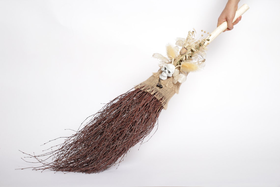 Altar Witch Broom With Skull, Natural Witch Broom, Kids Broom ...