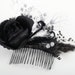 Black Silver Gothic Hair Comb Black Gothic Wedding Hair - Etsy