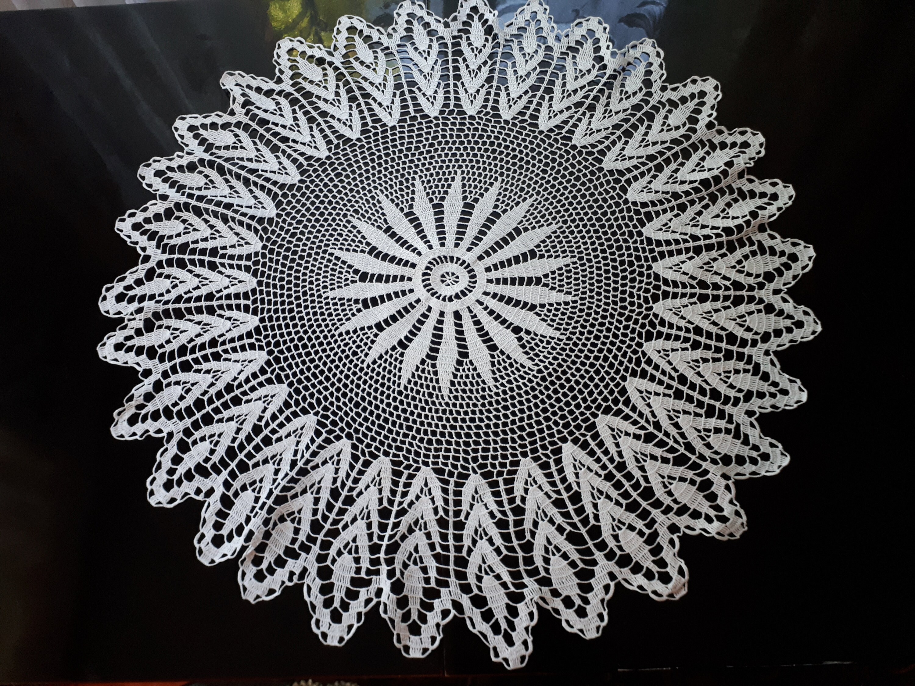 Big Vintage Unique Crochet Tablecloth Round Cotton Tablecloth - Etsy