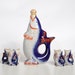 Set of Fish Carafe and 6 Wine Glasses, Vintage Carafe, Vintage Wine ...