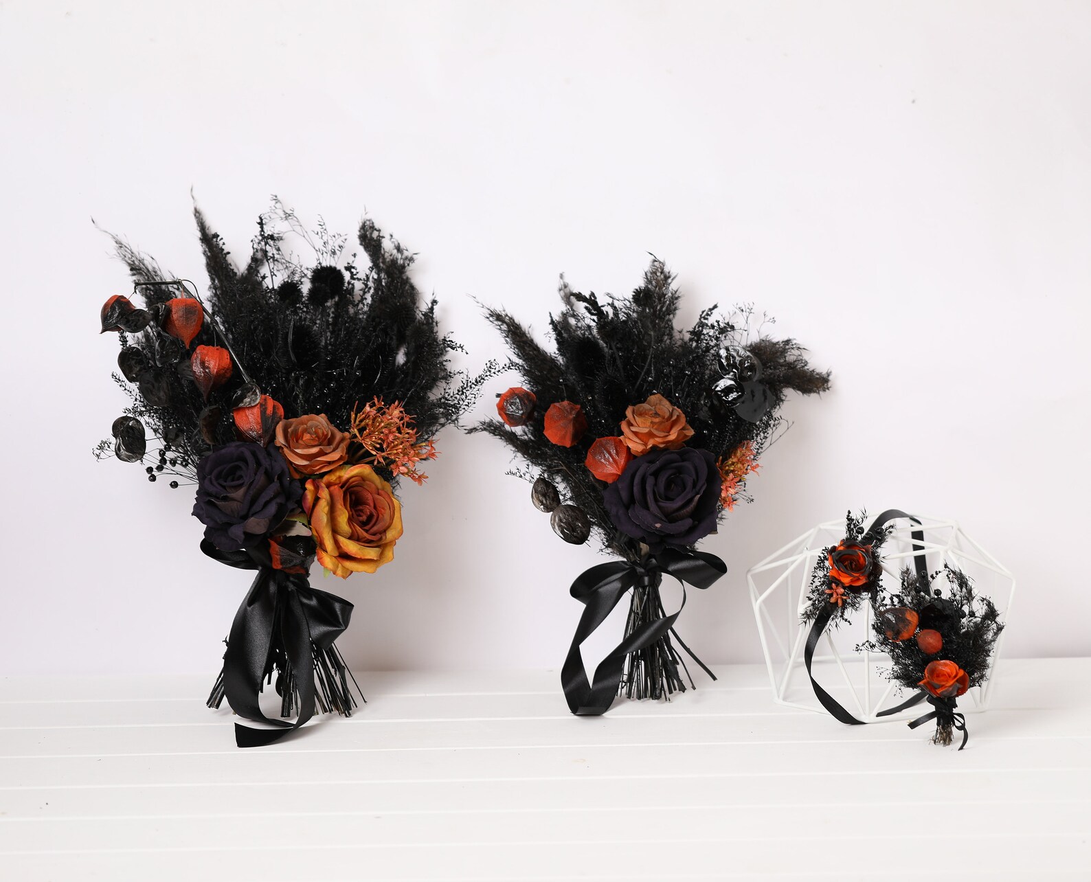Black Orange Gothic Wildflower Bouquet Gothic Halloween - Etsy